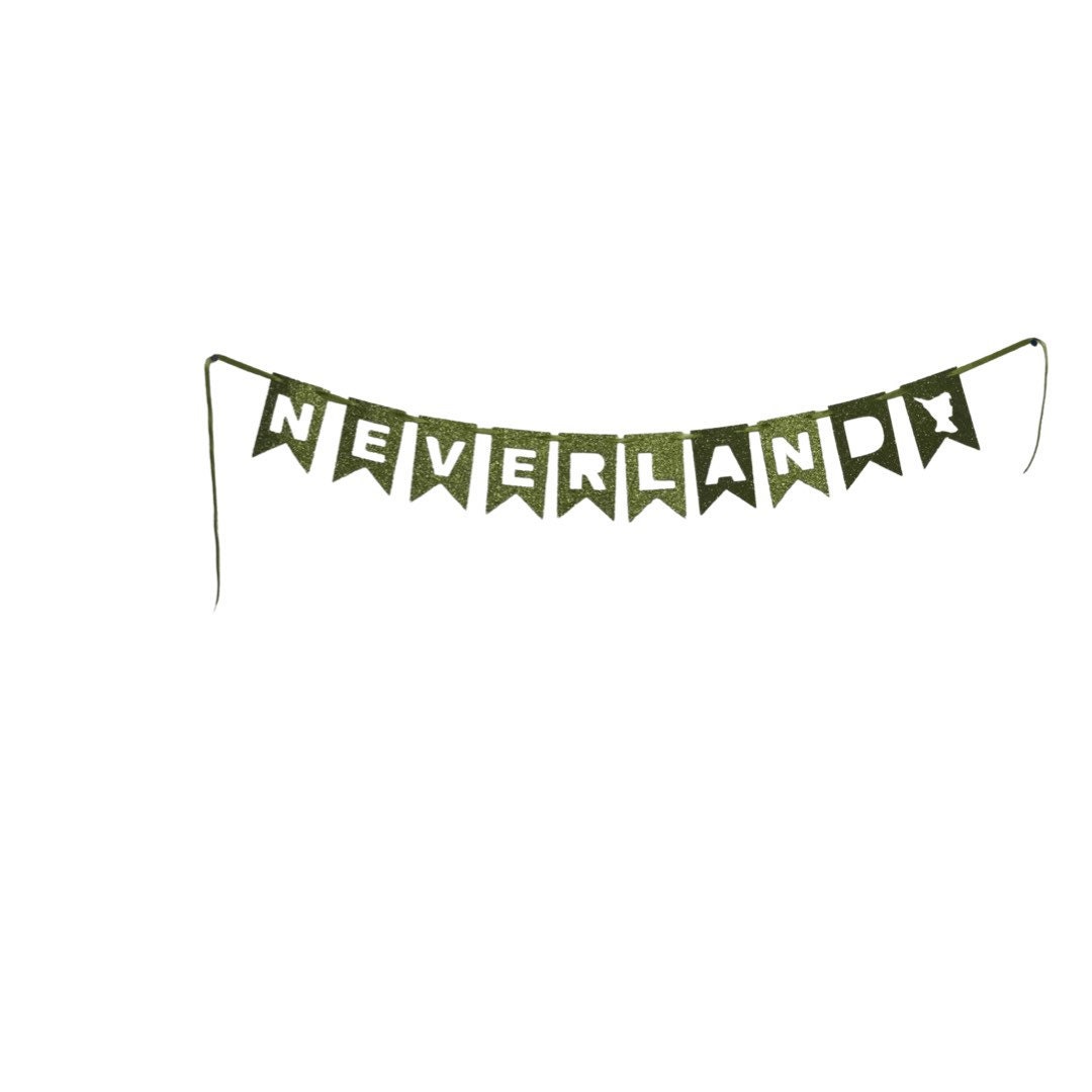 Ready to Ship Peter Pan Neverland Banner Glitter Cardstock Birthday ...