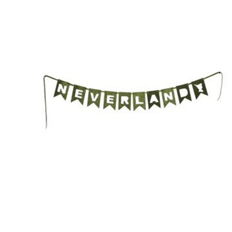 Ready to Ship Peter Pan Neverland Banner Glitter Cardstock Birthday ...