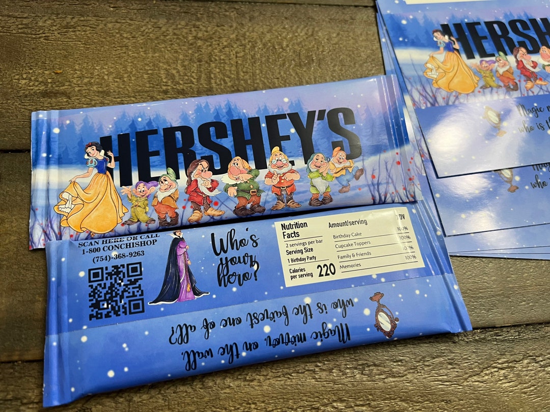 Snow White Chocolate Bar Wrapper - Hershey’s Wrapper - Princess, Baby ...
