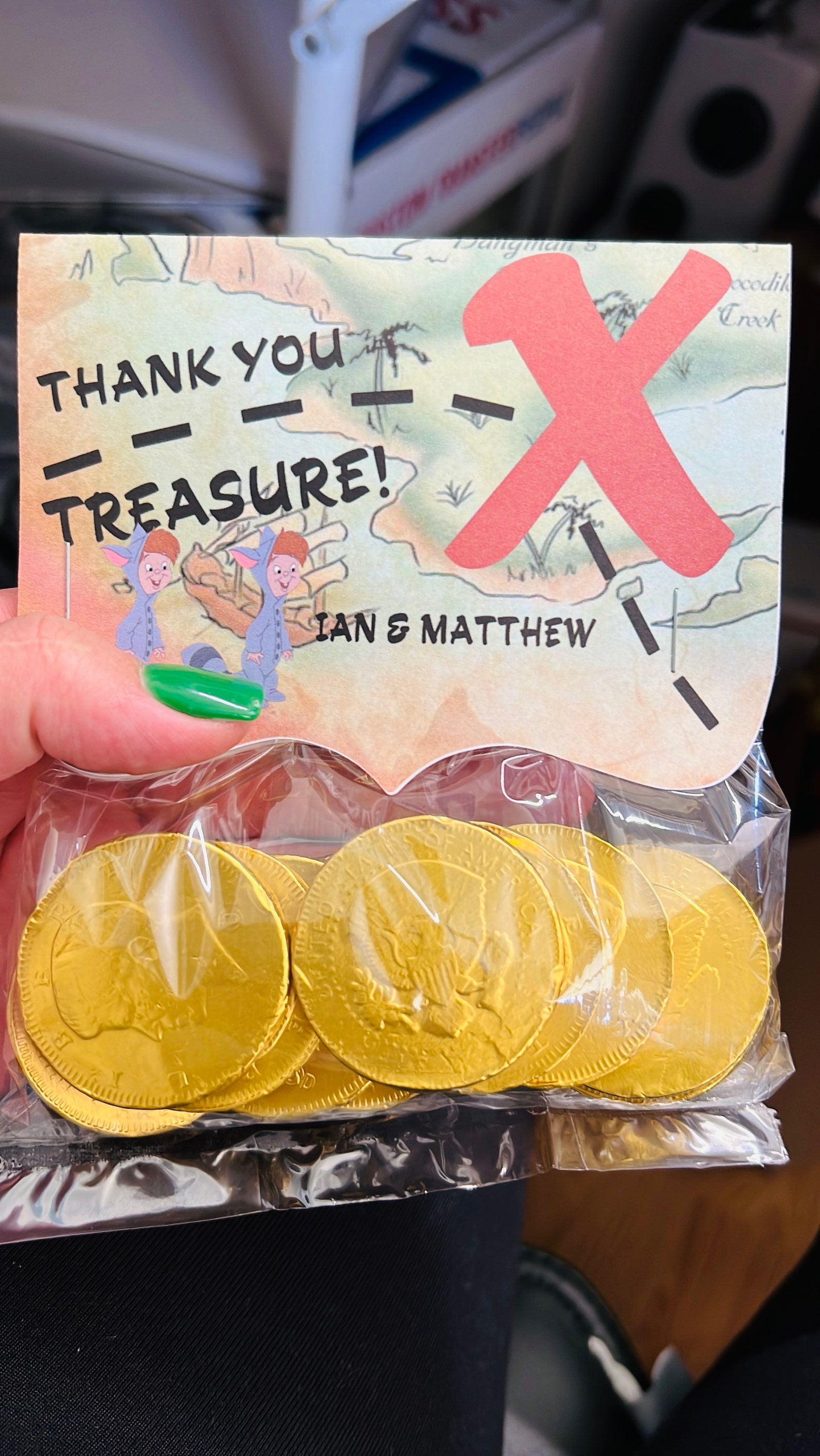 Thank You Treasure Peter Pan Birthday Party - Peter Pan Party Favors ...