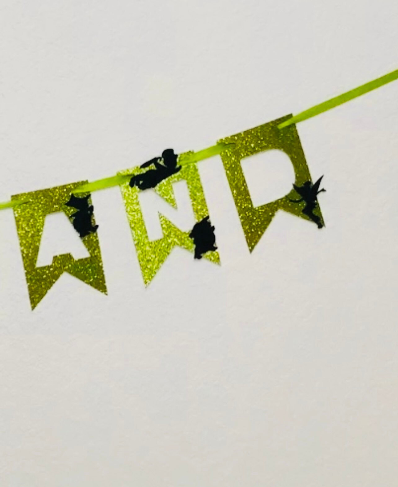 Peter Pan Neverland Banner Glitter Cardstock Custom Birthday Party ...