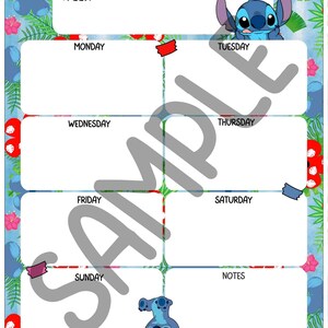 Stitch Dry Erase Board Planning Calendar ~ Disney Sign ~ Kitchen Office ...