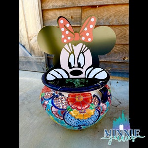 Peeking Mickey & Minnie Mouse Plant Peeker Peek-a-boo Outdoor Home Yard ...