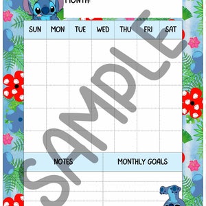 Stitch Dry Erase Board Planning Calendar ~ Disney Sign ~ Kitchen Office ...