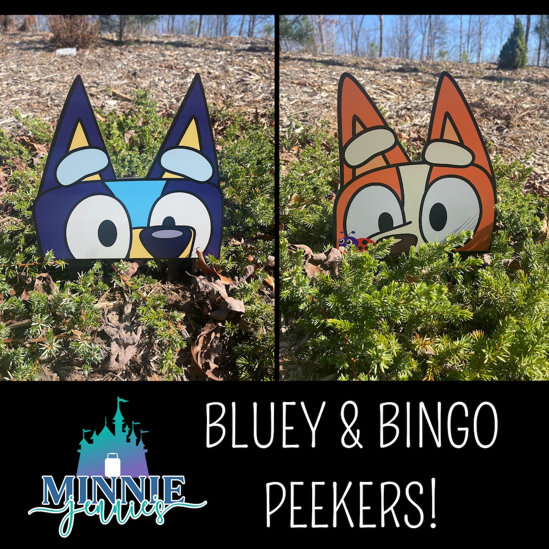 Peeking Blue Heeler Dogs Plant Peeker Peek-a-boo Outdoor Home Yard ...