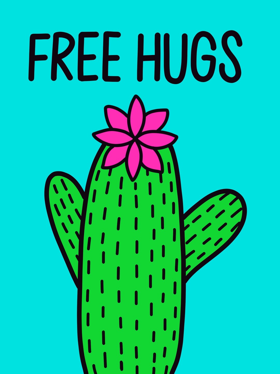 Free Hugs Cactus Digital Print **DIGITAL DOWNLOAD - Etsy