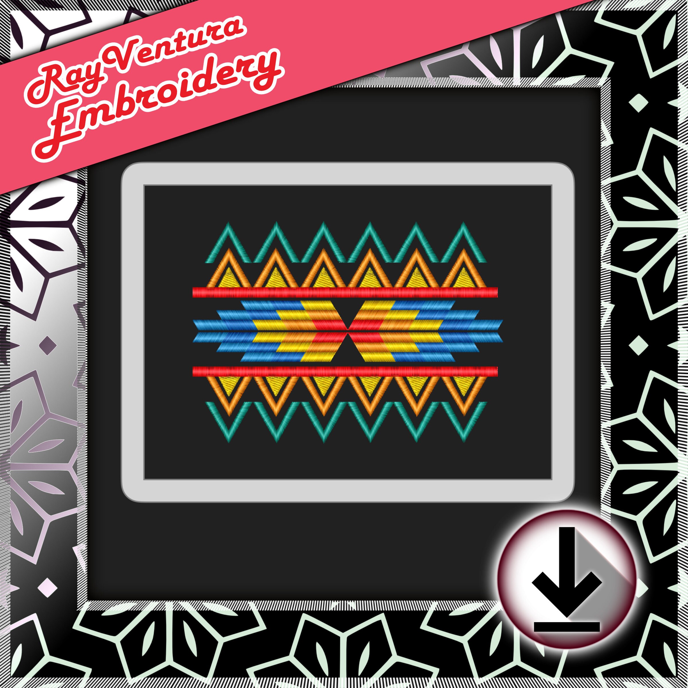Tribal Satin Stitch Pattern, Machine Embroidery Download, Digital File ...