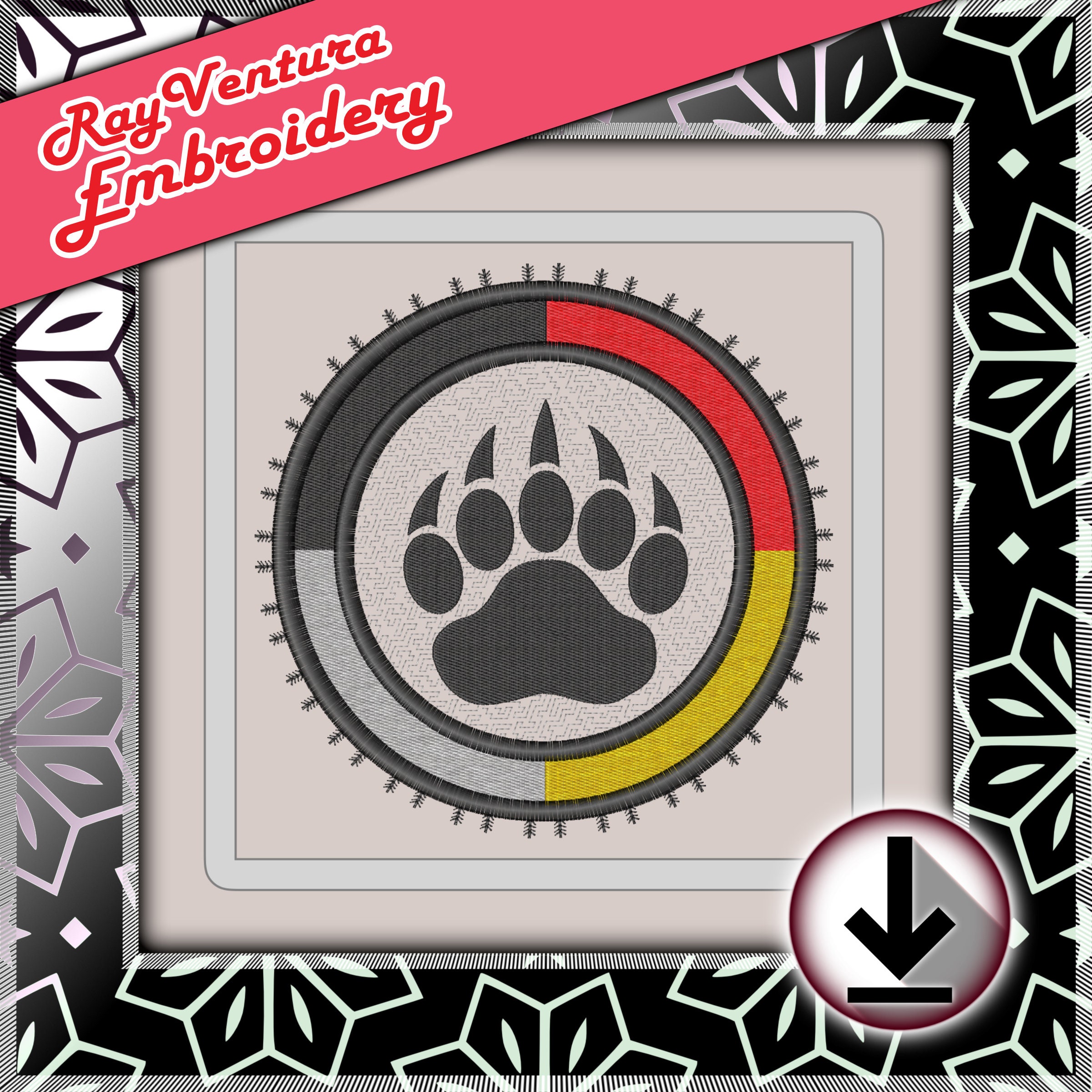 Bear Paw 4 Directions, Machine Embroidery Download, Digital File only ...