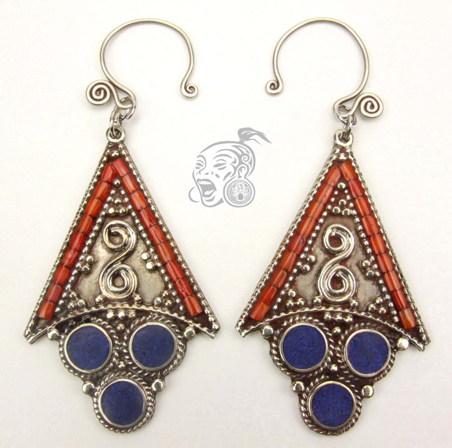 Boucles d'oreilles Tibet / Népal à porter avec Plugs - Etsy France