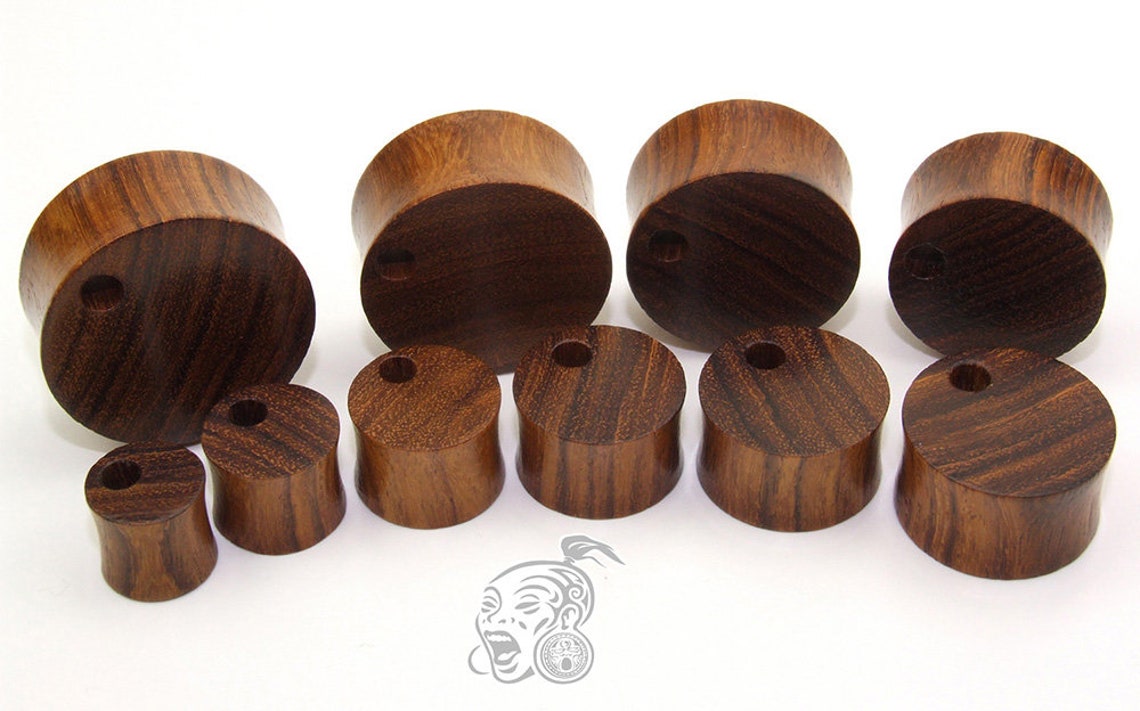 Boucles d'oreilles Tibet / Népal à porter avec Plugs Tunnel en Bois de ...