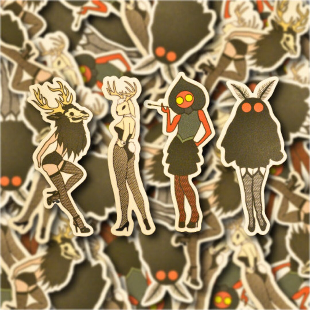 Cryptid Pinup Vinyl Sticker - Etsy