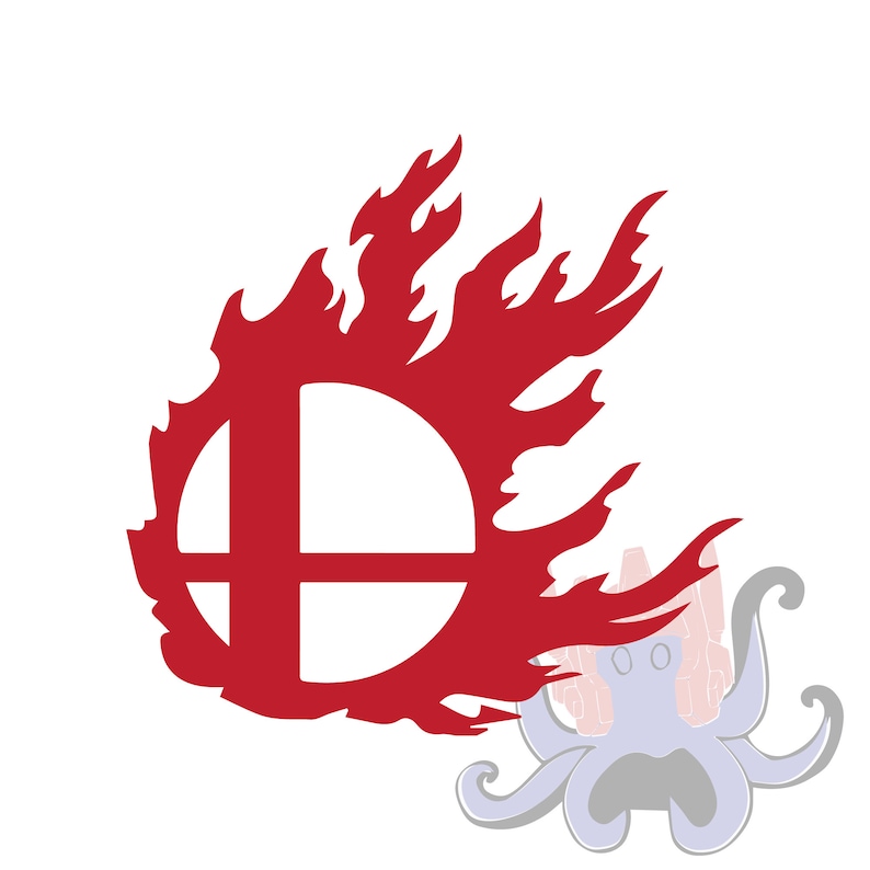 Super Smash Bros Fire Logo Vinyl Decal Sticker | Etsy