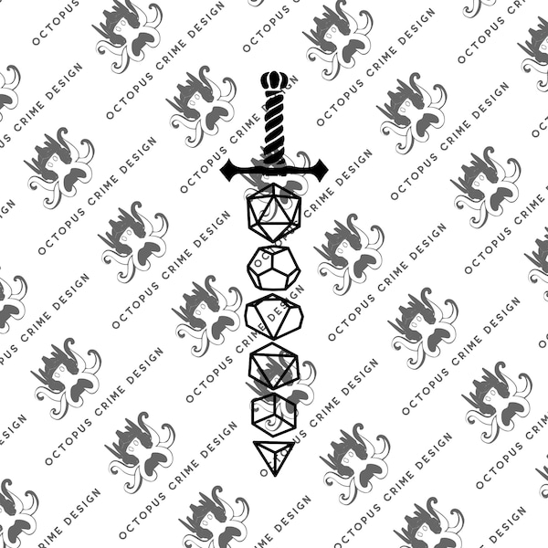 Dice Sword Svg - Etsy