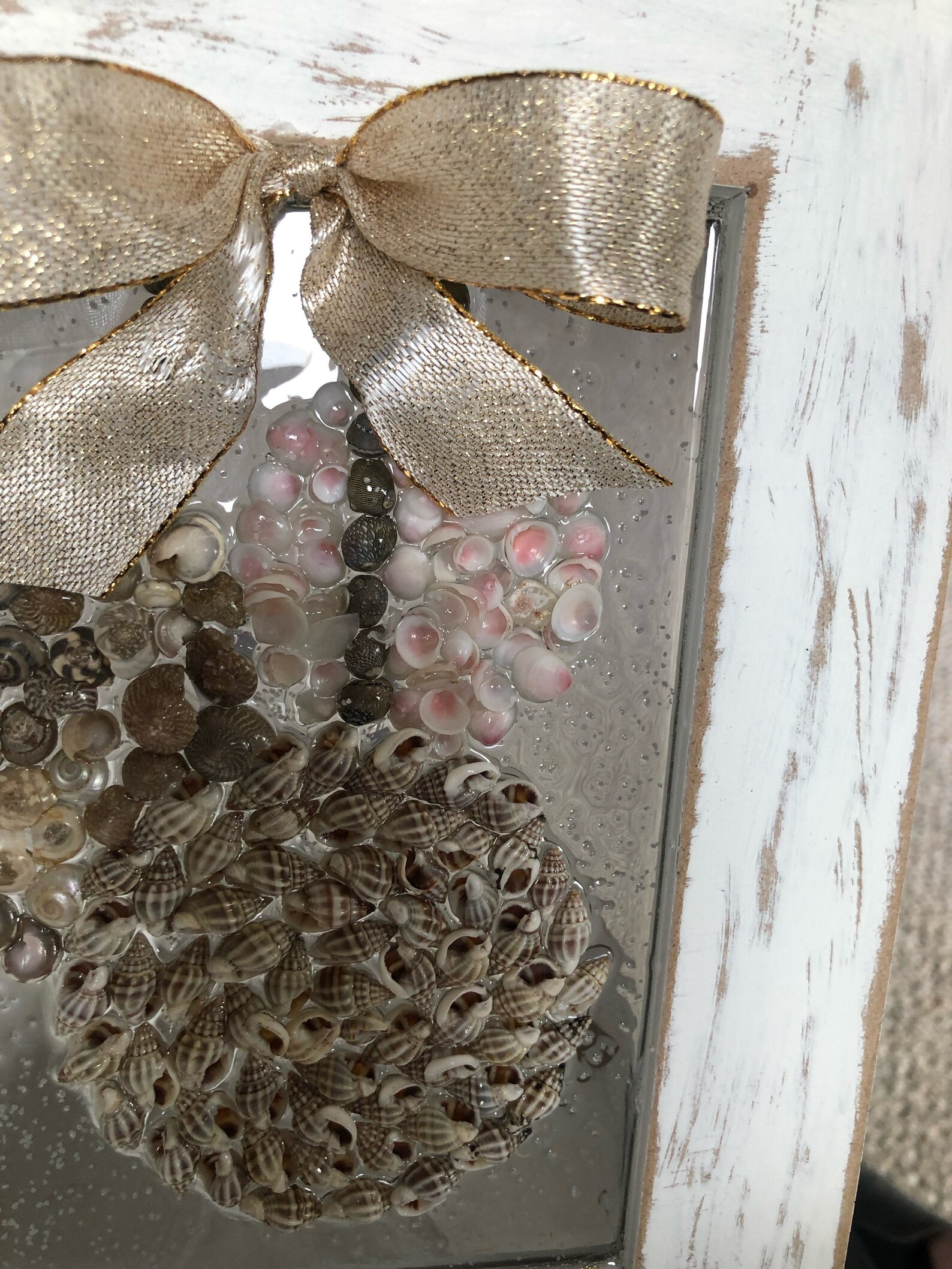 White Distressed Cape Cod Mosaic Seashell Ornaments - Etsy