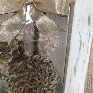 White Distressed Cape Cod Mosaic Seashell Ornaments - Etsy