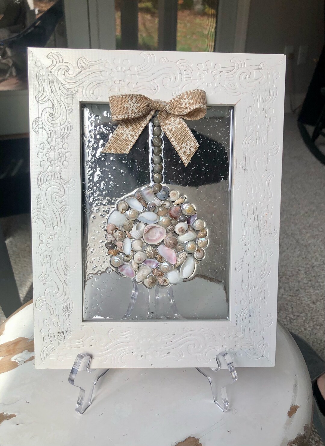 White Cape Cod Mosaic Seashell Ornament - Etsy