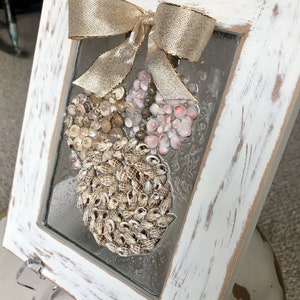 White Distressed Cape Cod Mosaic Seashell Ornaments - Etsy