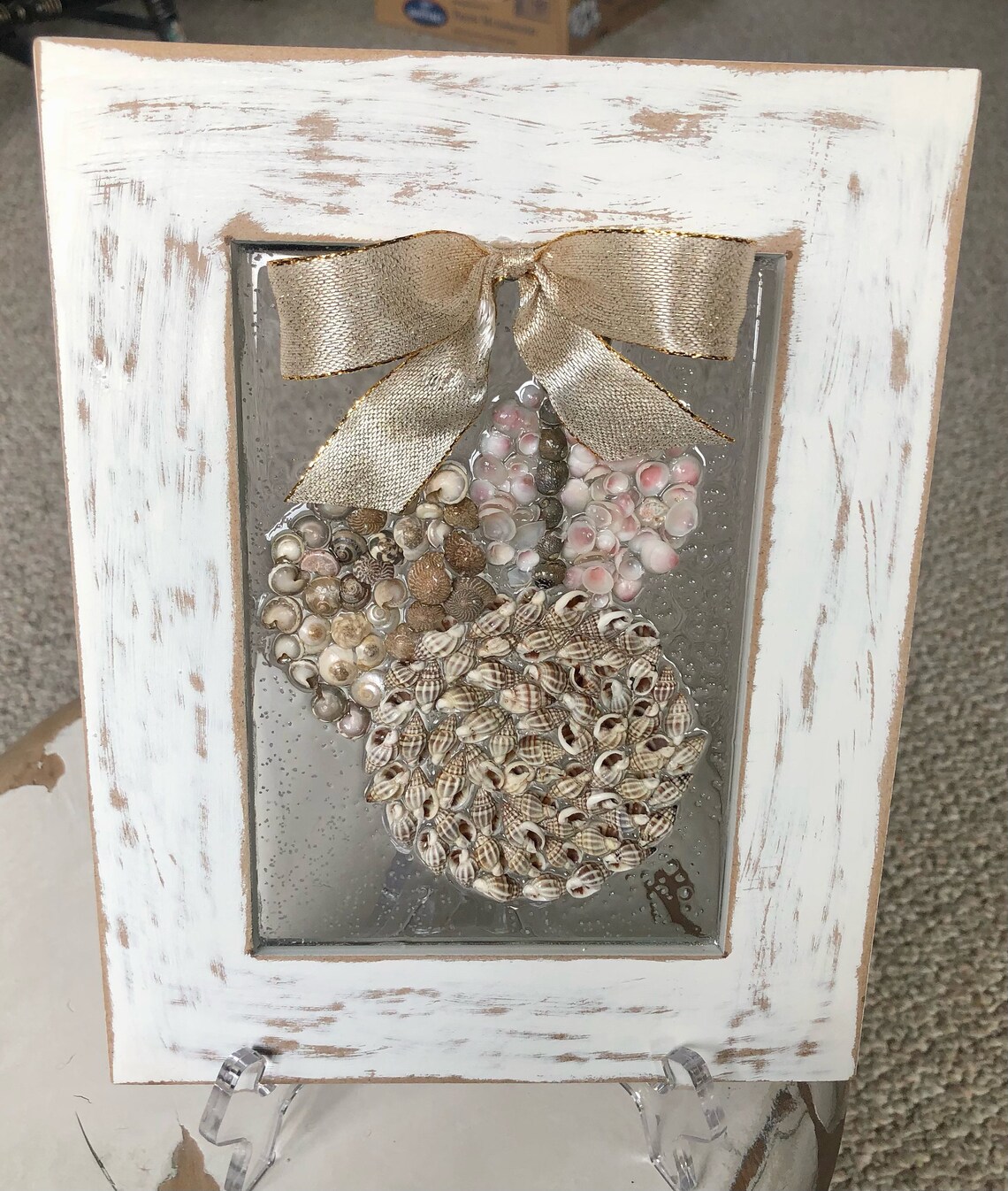 White Distressed Cape Cod Mosaic Seashell Ornaments - Etsy