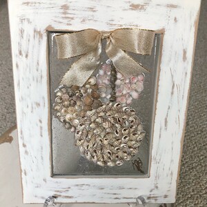 White Distressed Cape Cod Mosaic Seashell Ornaments - Etsy