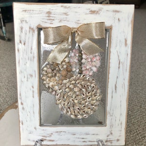 White Distressed Cape Cod Mosaic Seashell Ornaments - Etsy