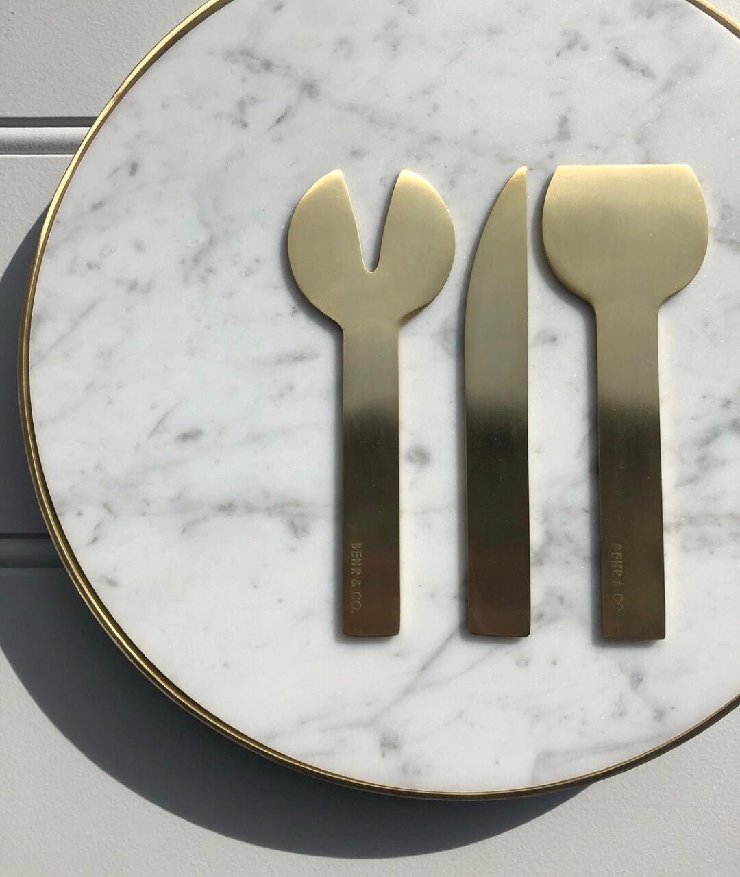 GEO 3 PIECE CHEESE Set Brass - Etsy