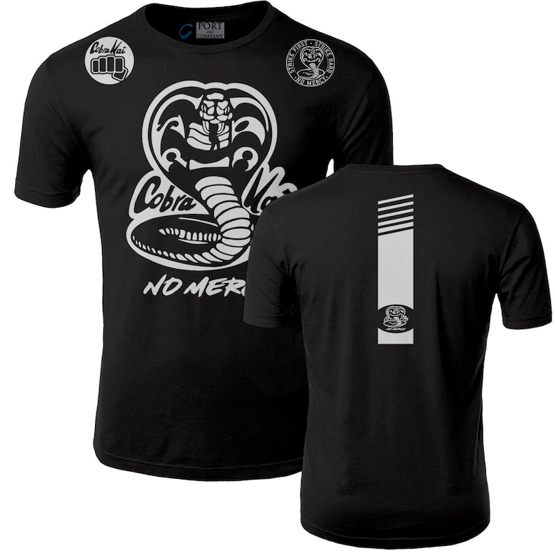 New Cobra Kai No Mercy Back Race Stripe Karate Kid Netflix Series Adult ...