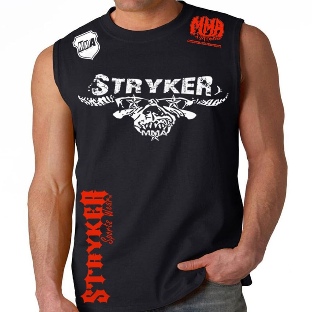 Stryker Fight Gear Cool Bull Skull Adult MMA Ufc Style Mens Sleeveless ...