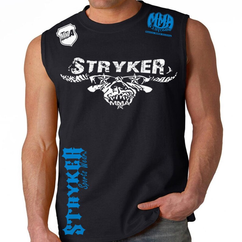 Stryker Fight Gear Cool Bull Skull Adult MMA Ufc Style Mens Sleeveless ...