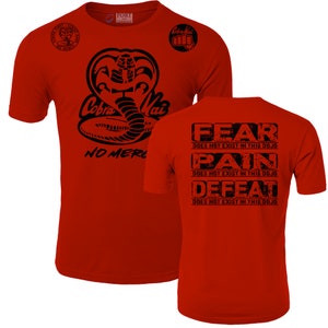Cobra Kai No Mercy Funny Halloween Costume Fear Does Not Exist Adult Shorts Sleeve T Shirt Top ...