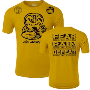 Cobra Kai No Mercy Funny Halloween Costume Fear Does Not Exist Adult Shorts Sleeve T Shirt Top ...