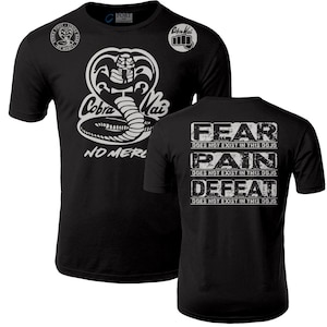 Cobra Kai No Mercy Funny Halloween Costume Fear Does Not Exist Adult Shorts Sleeve T Shirt Top ...