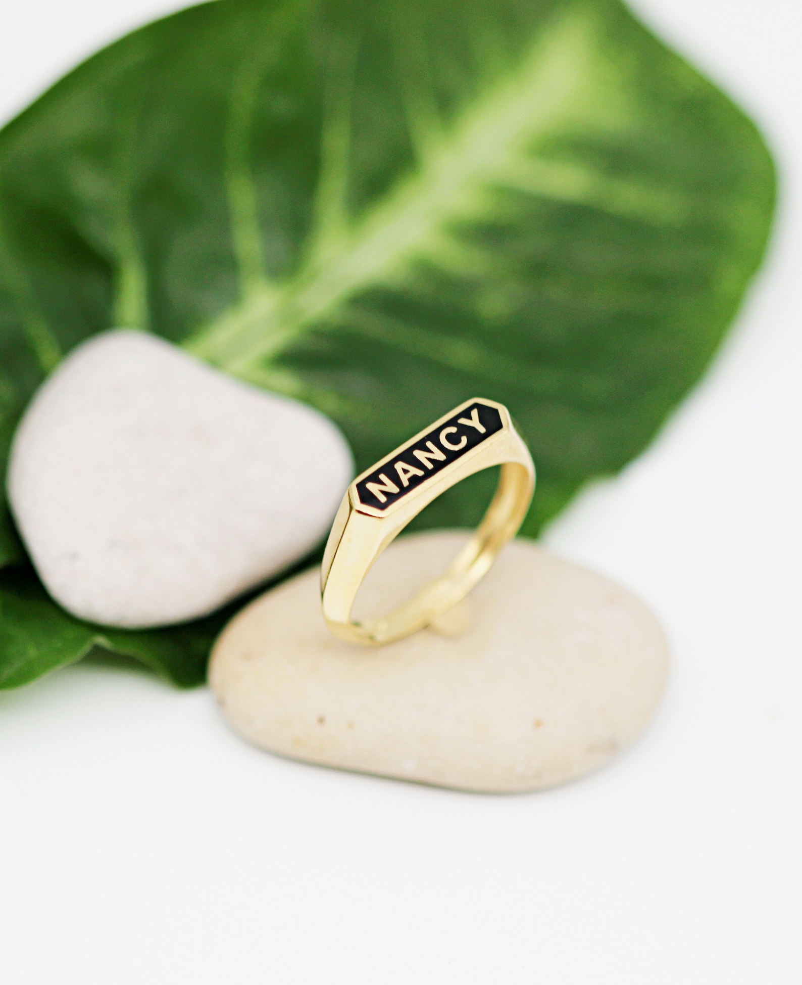 14k Gold Ring, Signet Ring, Name Jewelry, Name Ring, Personalized Ring ...