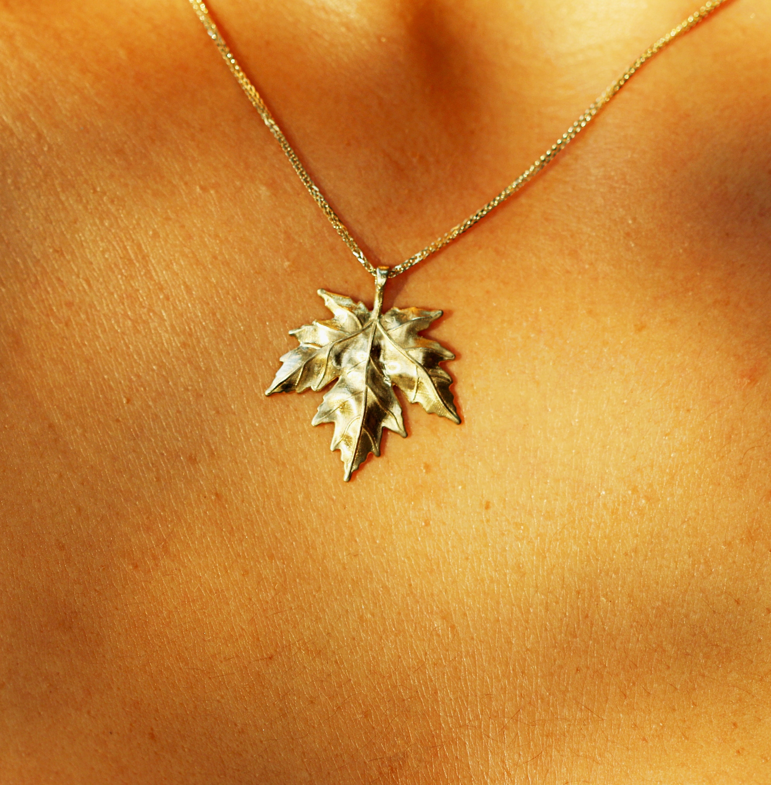 Maple Leaf Pendant, Gold Leaf Pendant, Nature Inspired Pendant ...