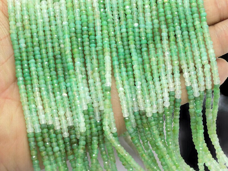 5 Strands Chrysoprase Gemstone Faceted Rondelle Beads 3.5-4mm | Etsy
