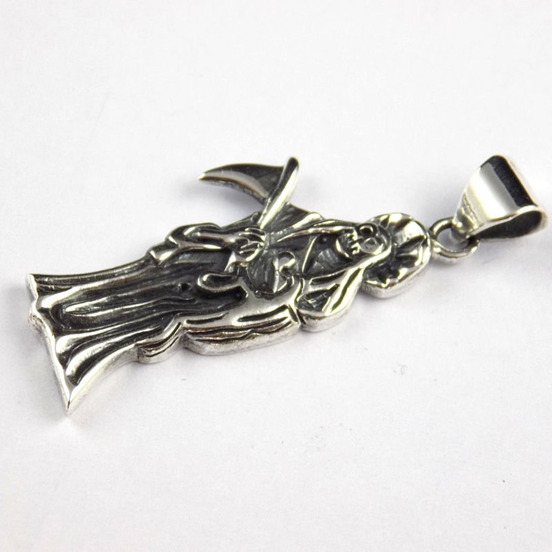 1 Pc Ghost With Axe Look Design 925 Sterling Silver Black | Etsy