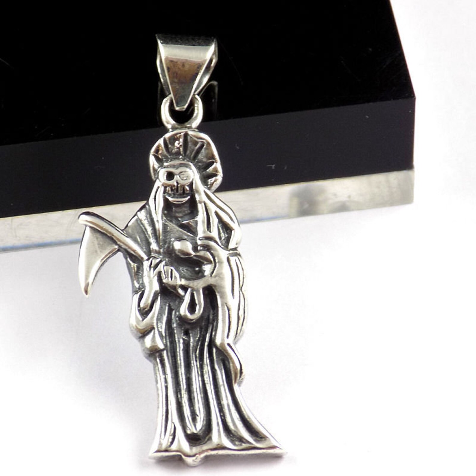 1 Pc Ghost With Axe Look Design 925 Sterling Silver Black | Etsy