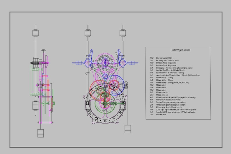Skeleton Clock With Grasshopper Escapement, DXF Files for CNC Router - Etsy
