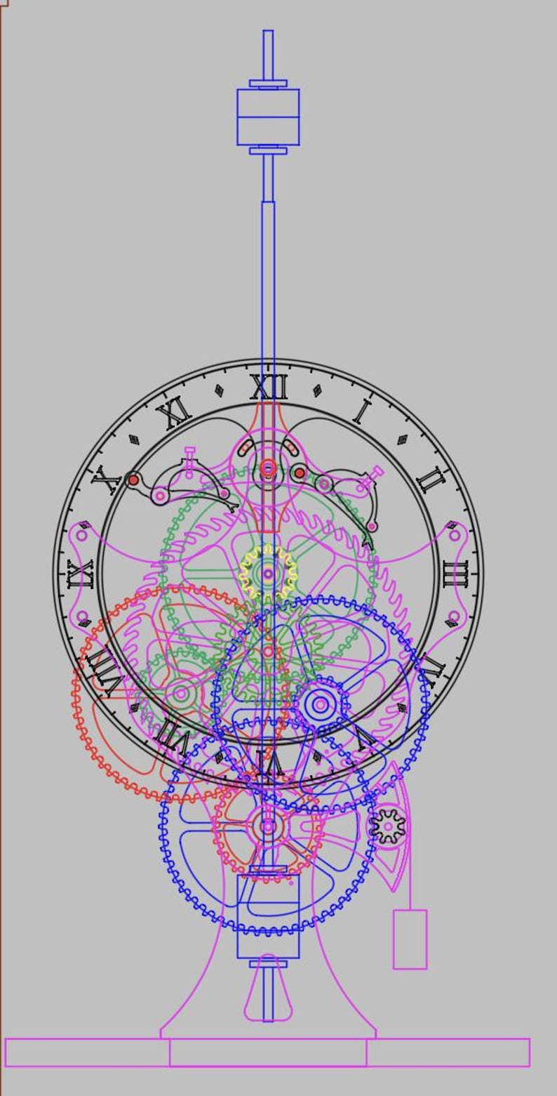 Wooden Skeleton Table Clock DXF Files for CNC Router - Etsy
