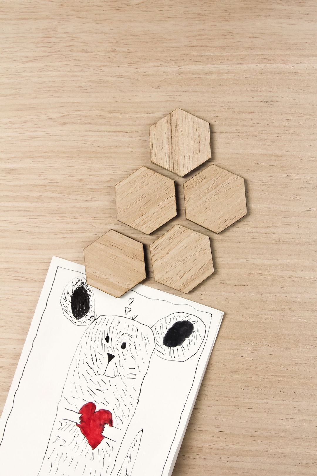 Wooden Magnets (with Hidden Magnets You Can Use Both Sides), Decorative ...