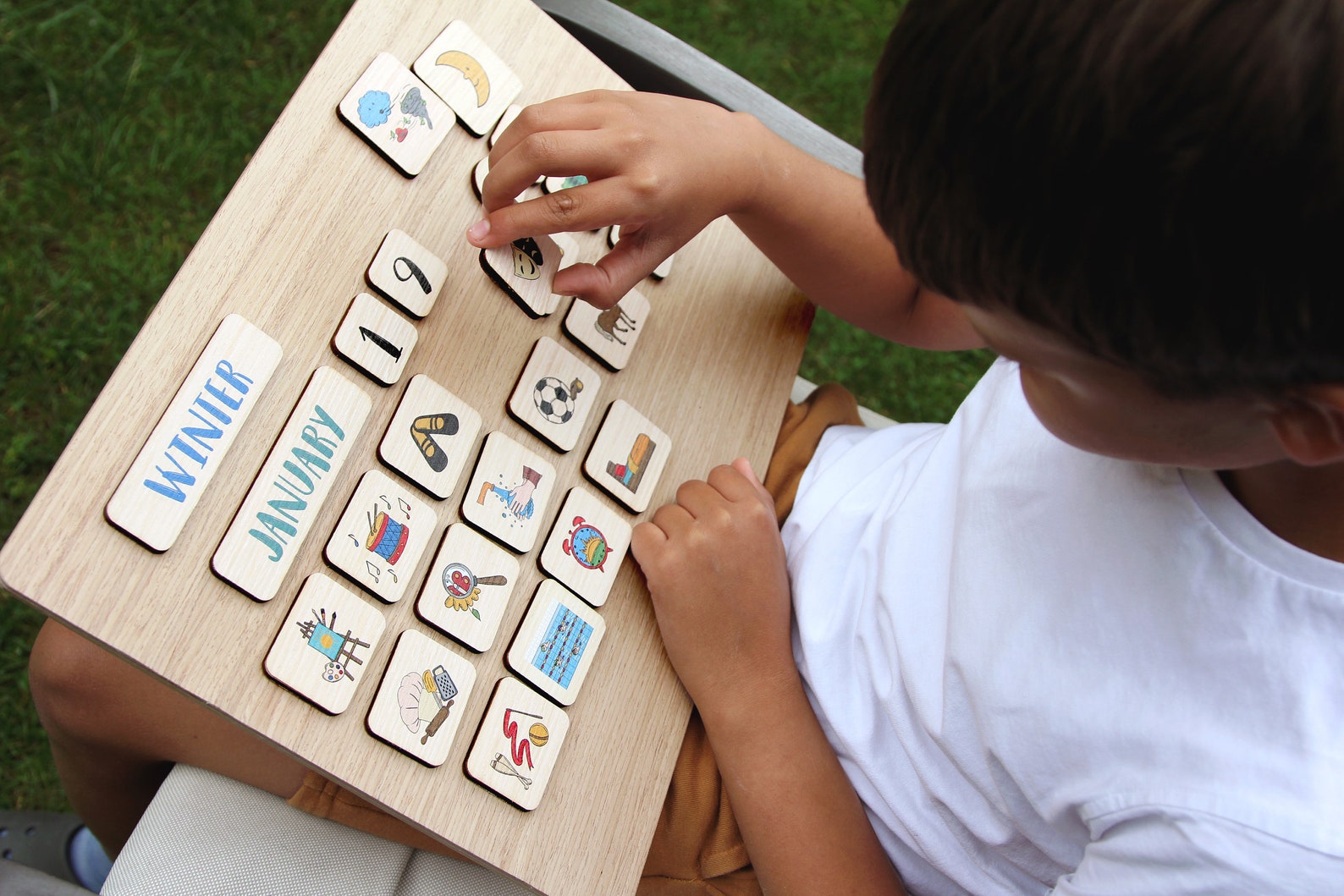 Personalized Wooden Magnetic Reversible Routine Magnets for Kids Custom ...