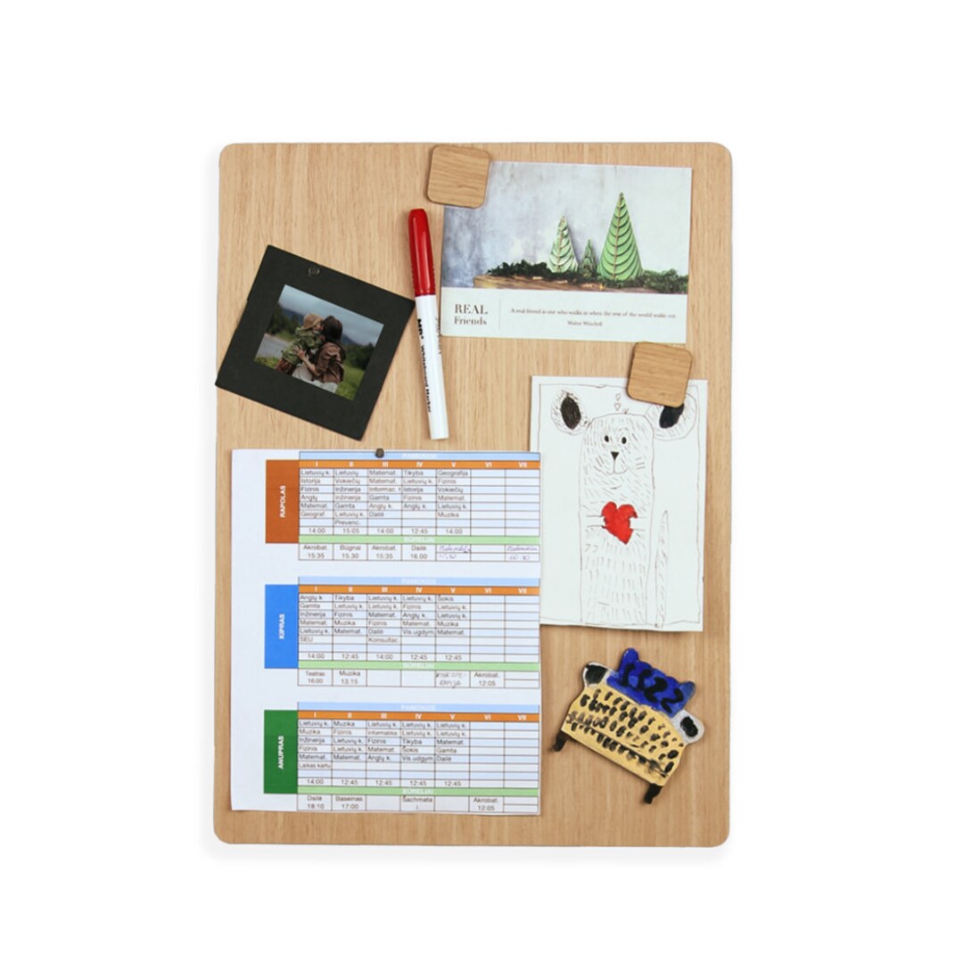 Wooden Magnetic Memo Board Magnetic Wall Organizer Bulletin Board ...