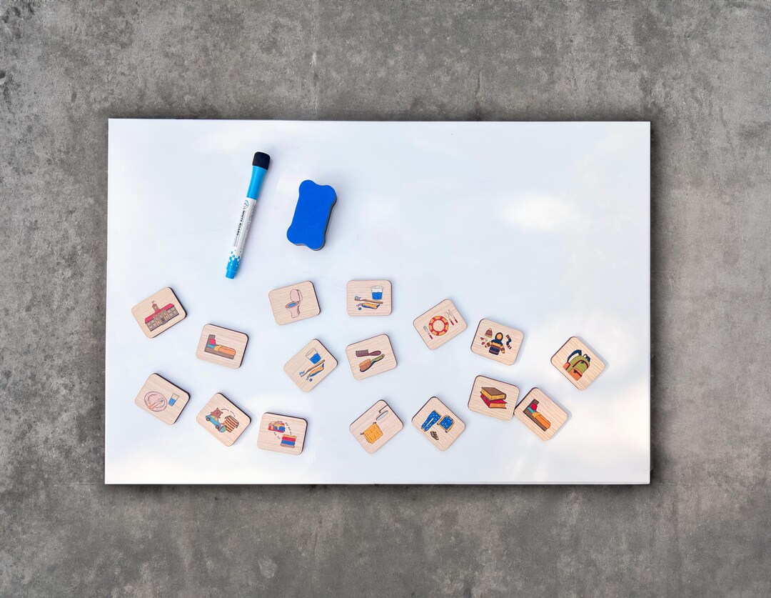 Wooden Morning & Evening Routines for Kids Montessori Inspired Visual ...