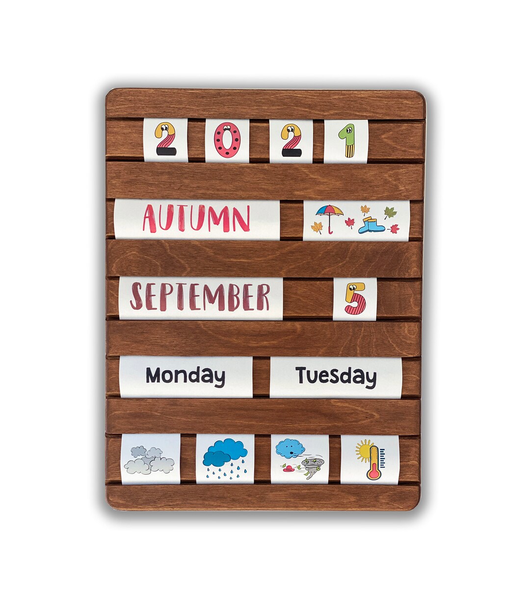 Weather Calendar With Months Weekdays and Numbers Weathers. - Etsy