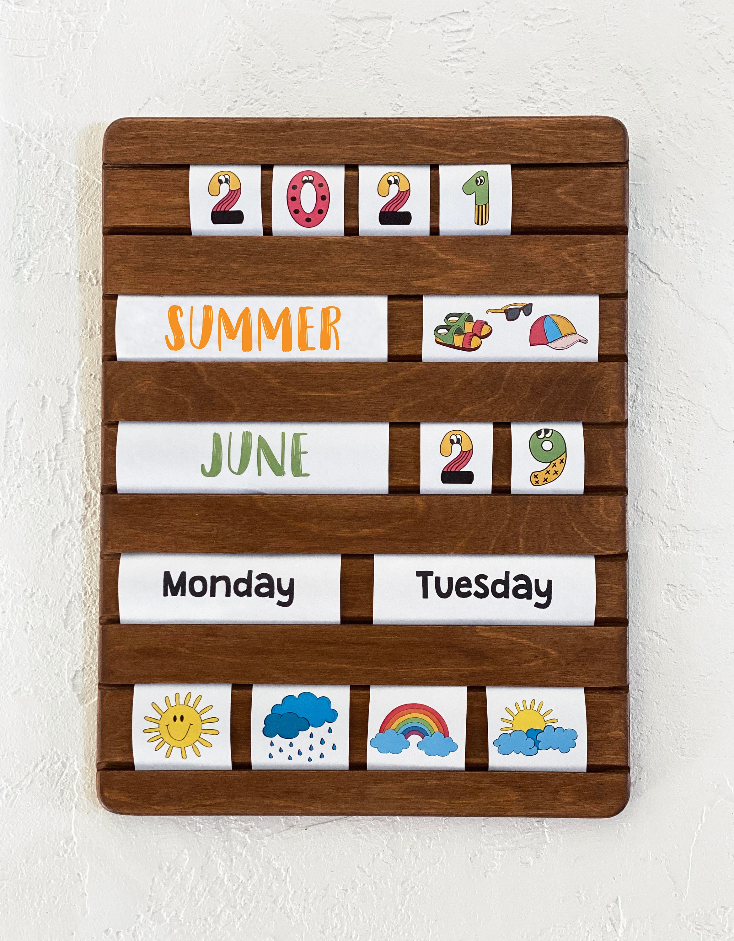 Weather Calendar With Months Weekdays and Numbers Weathers. - Etsy