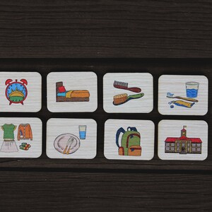 Personalized Wooden Magnetic Reversible Routine Magnets for Kids Custom ...