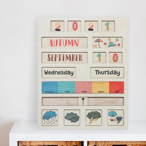 Wooden Weather Activity Calendar Homeschool Wall Calendar - Etsy