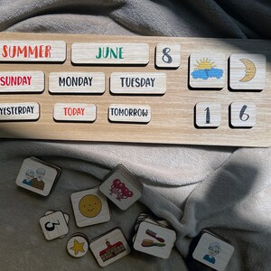 Personalized Wooden Magnetic Reversible Routine Magnets for Kids Custom ...