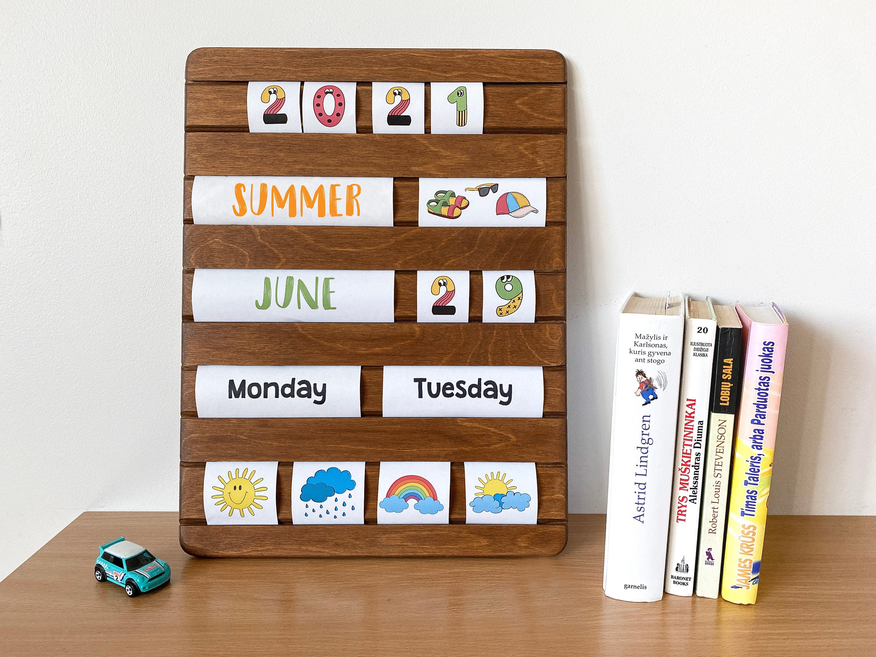 Weather Calendar With Months Weekdays and Numbers Weathers. - Etsy
