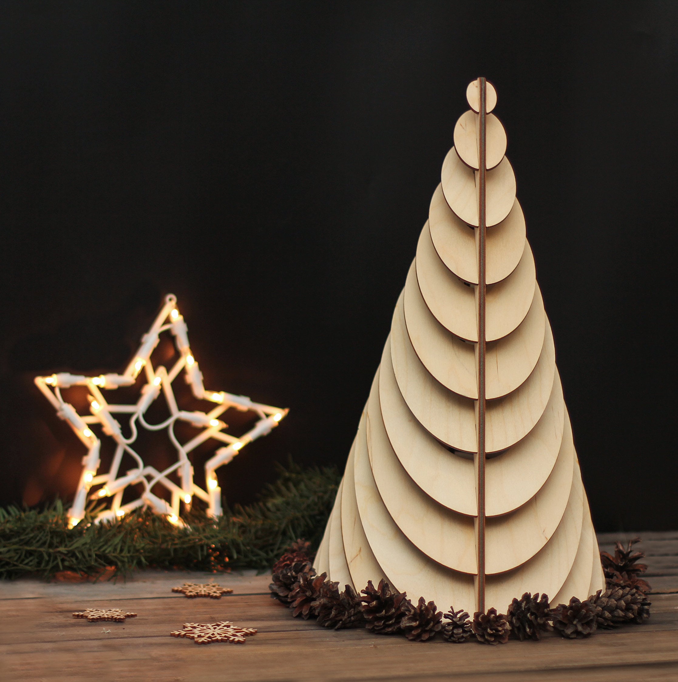 Natural Christmas Tree. Scandinavian Design. LARGE Size - Etsy