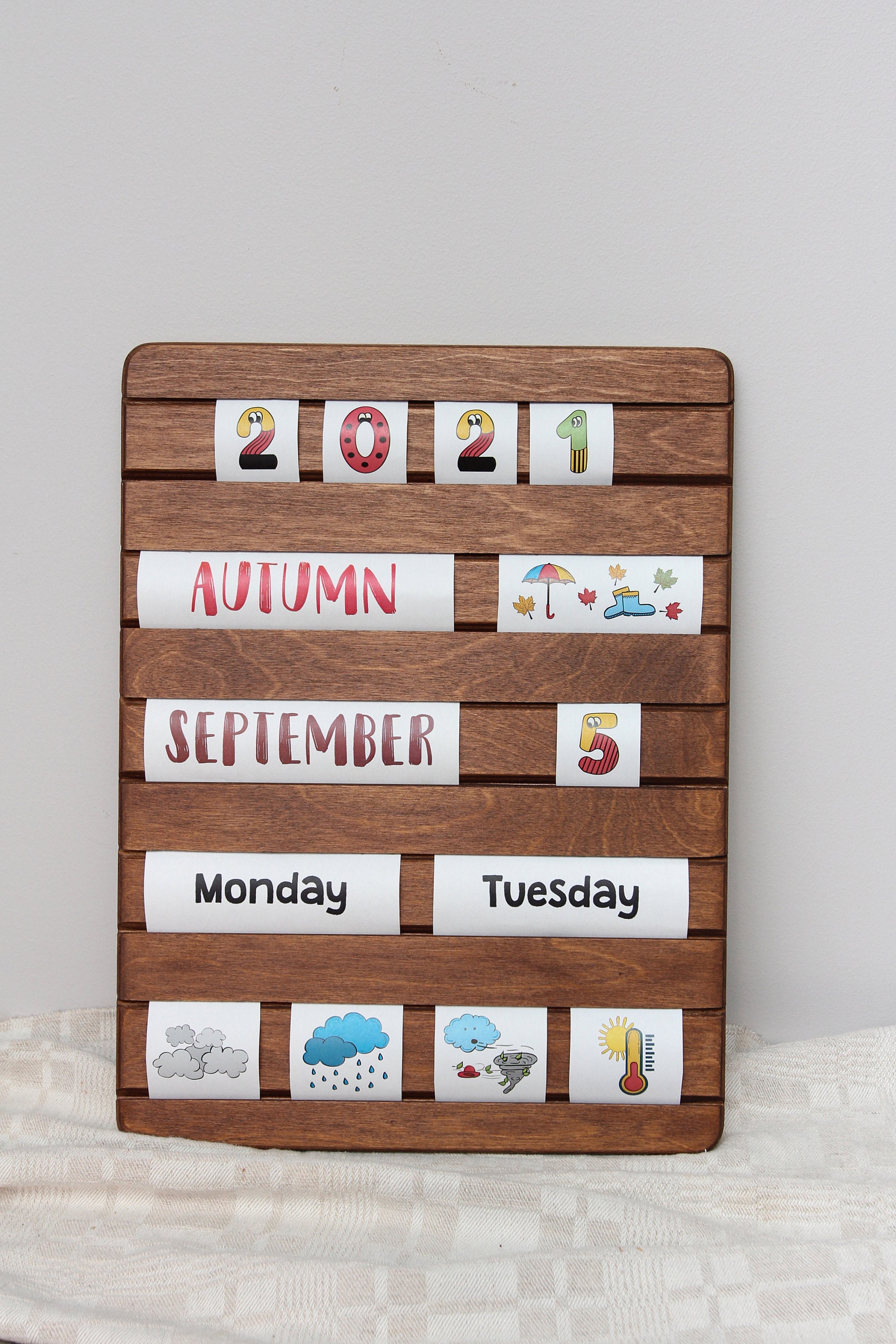 Weather Calendar With Months Weekdays and Numbers Weathers. - Etsy